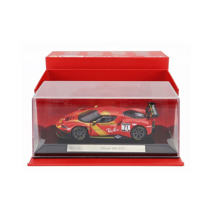 2023 Ferrari 296 Gt3 #71 Bburago Racing 1:43 Model Car – Red – FANABOX™