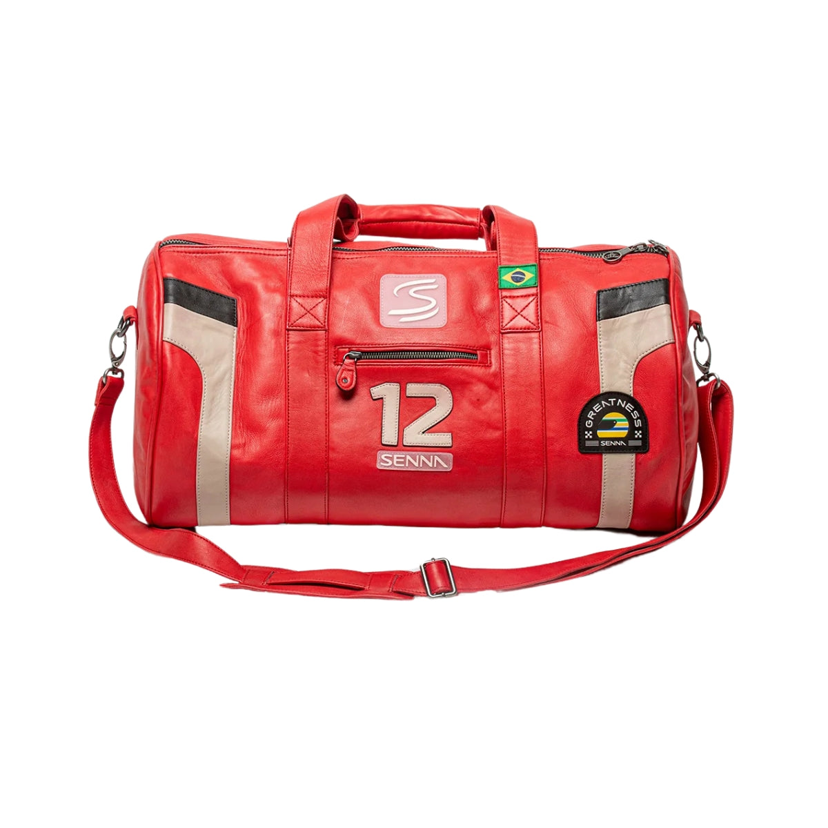 Ayrton Senna "Magic Senna" Leather Holdall Travel Bag - Red – FANABOX™