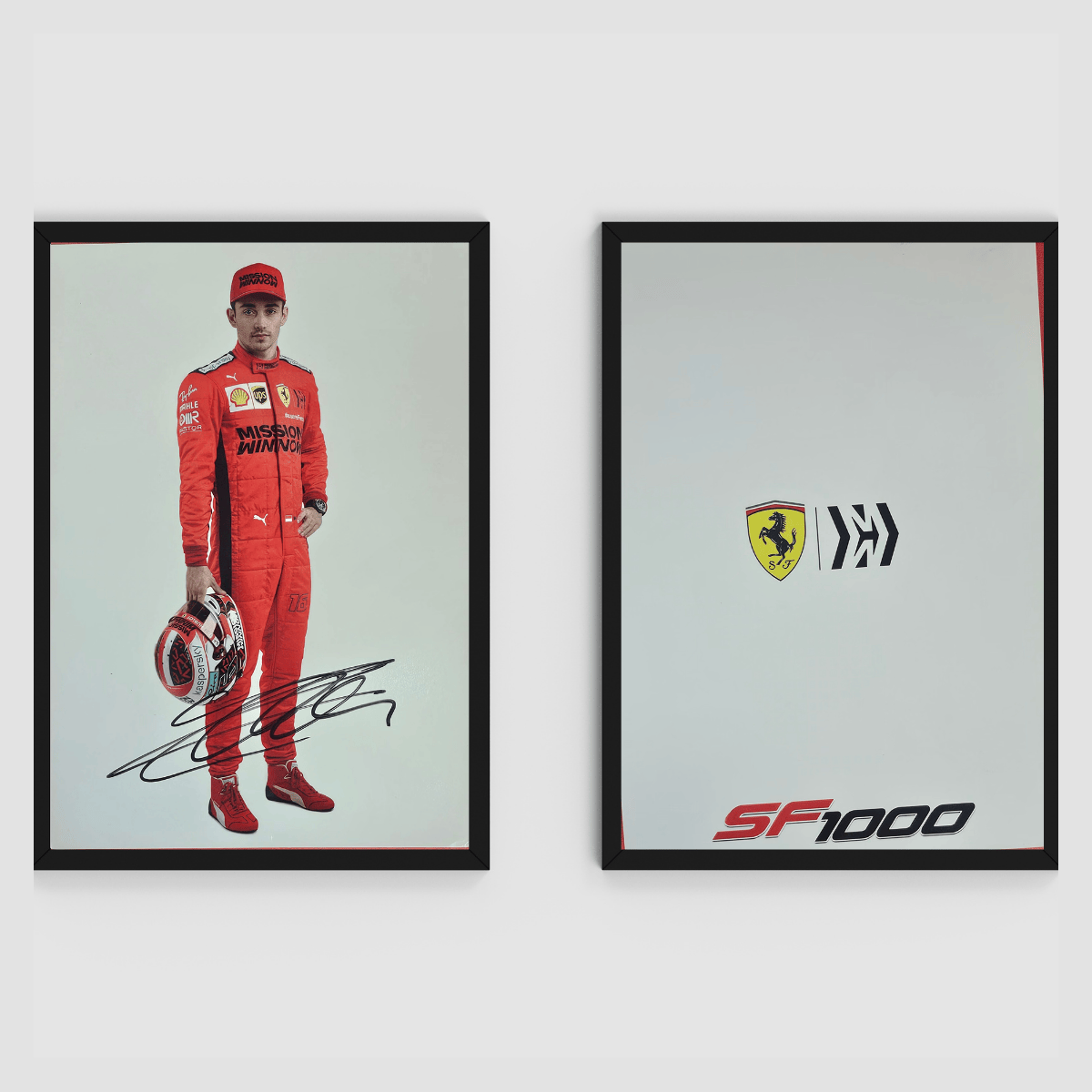 2020 Scuderia Ferrari Charles Leclerc Personally Signed MW Driver Phot ...
